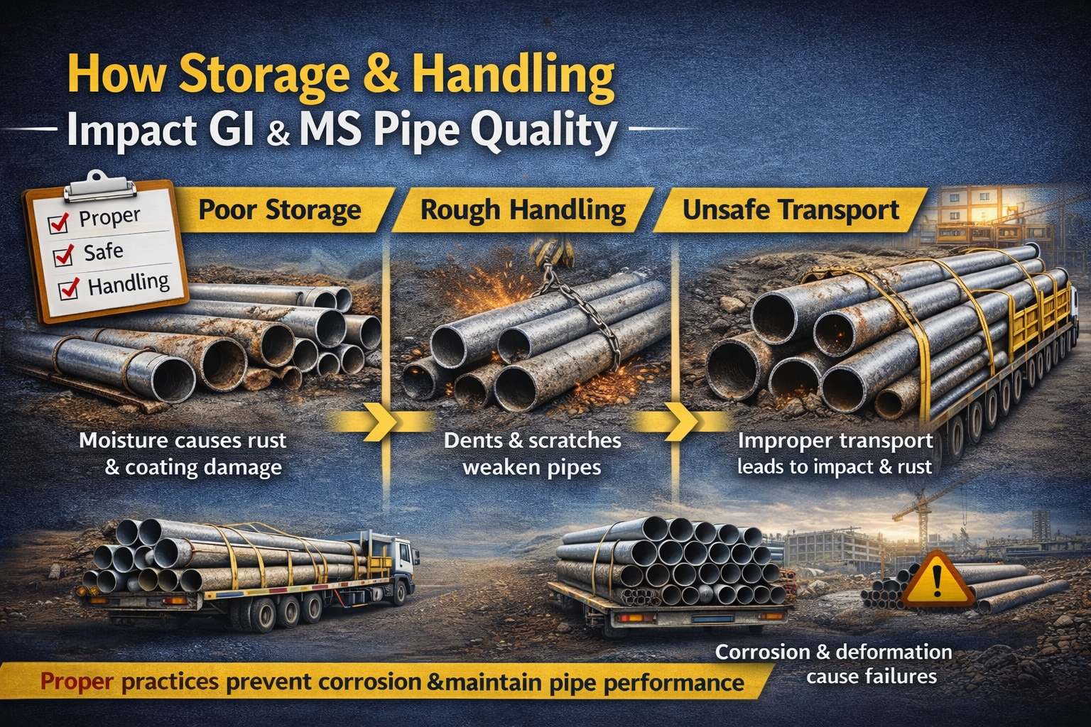 How Storage & Handling Impact GI & MS Pipe Quality